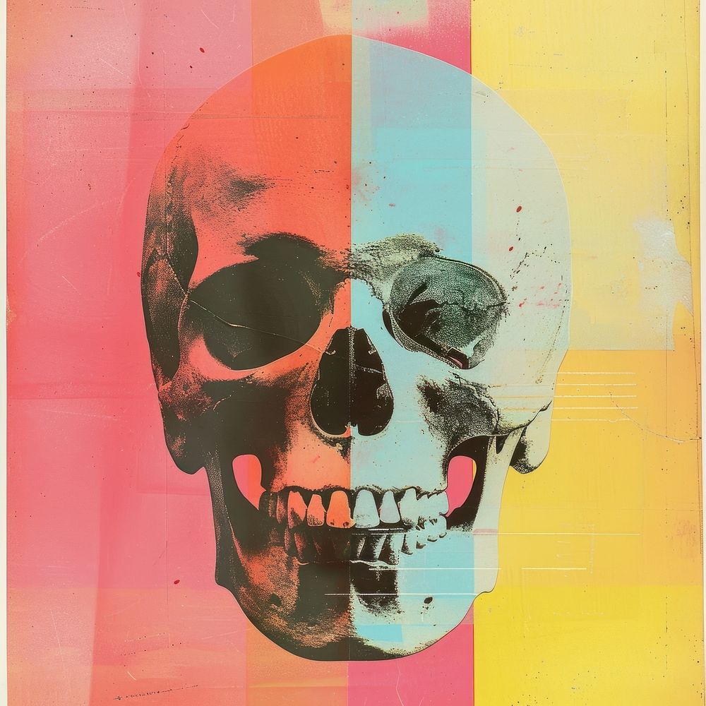 Retro collage skull art poster | Free Photo Illustration - rawpixel
