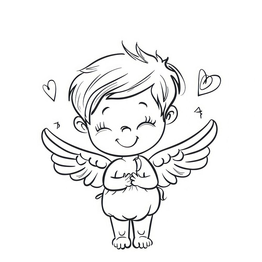 Cherub doodle illustrated drawing person. | Premium Photo Illustration ...