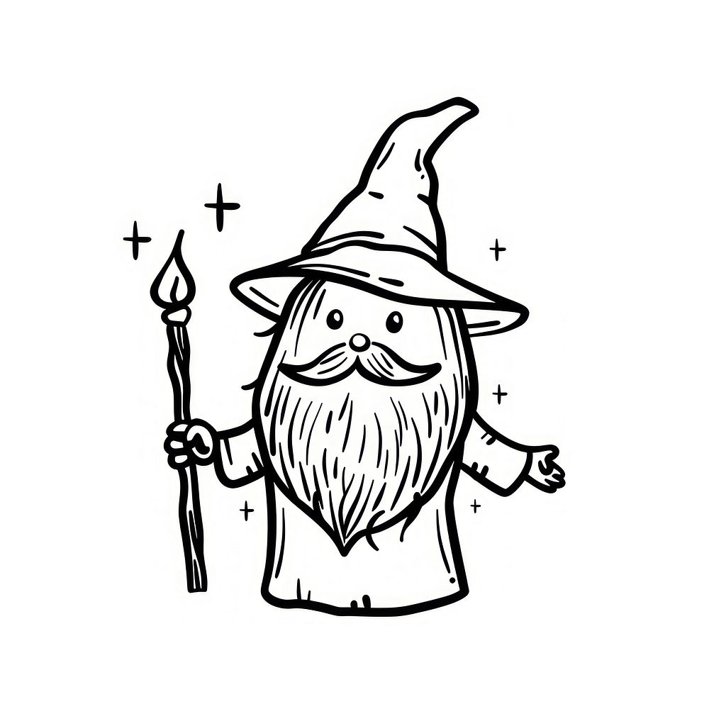 Wizard doodle drawing sketch line. | Premium Photo Illustration - rawpixel