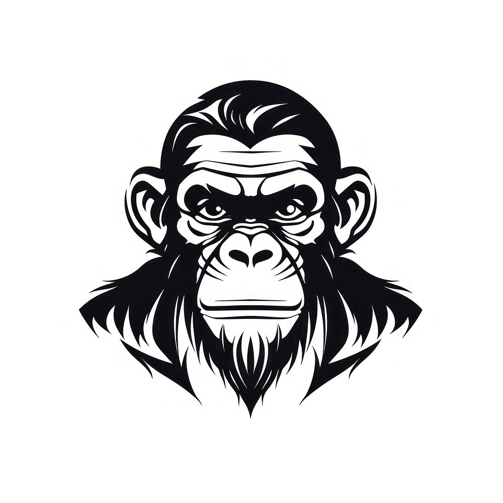 Chimpanzee wildlife stencil animal. | Free Photo Illustration - rawpixel