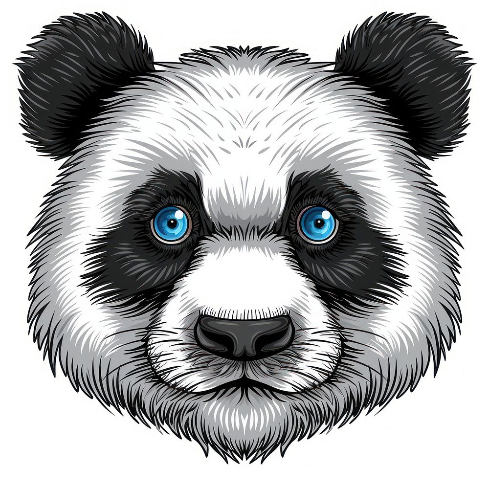 Cute panda face drawing mammal | Free Photo Illustration - rawpixel