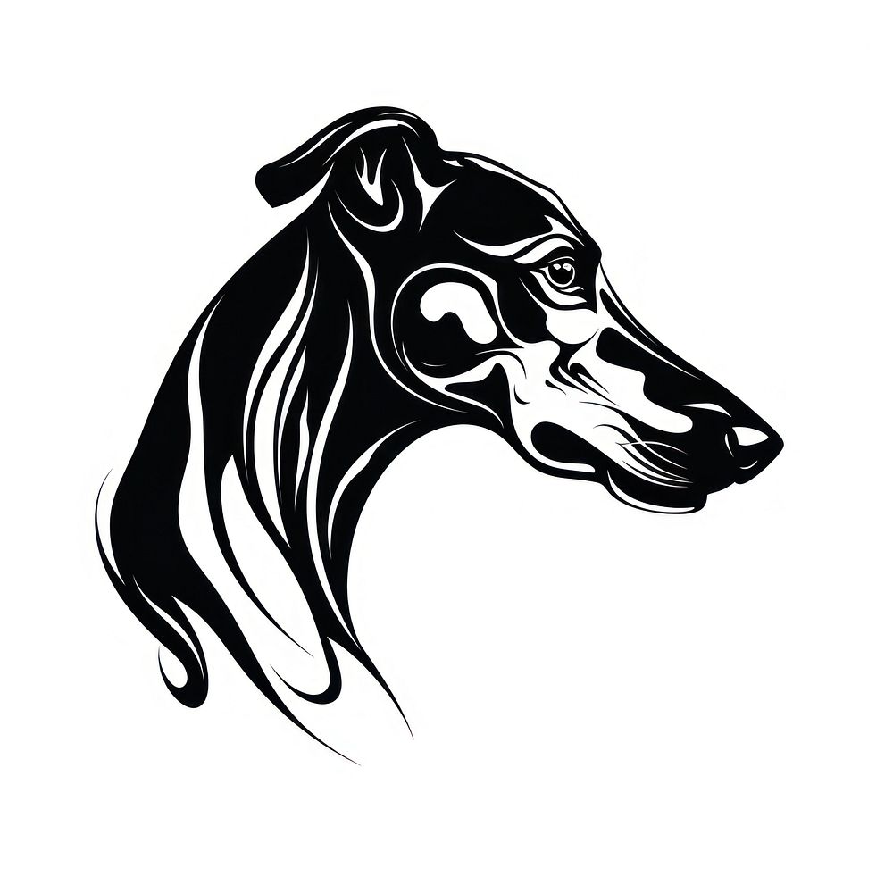 Greyhound illustrated stencil drawing. | Free Photo Illustration - rawpixel