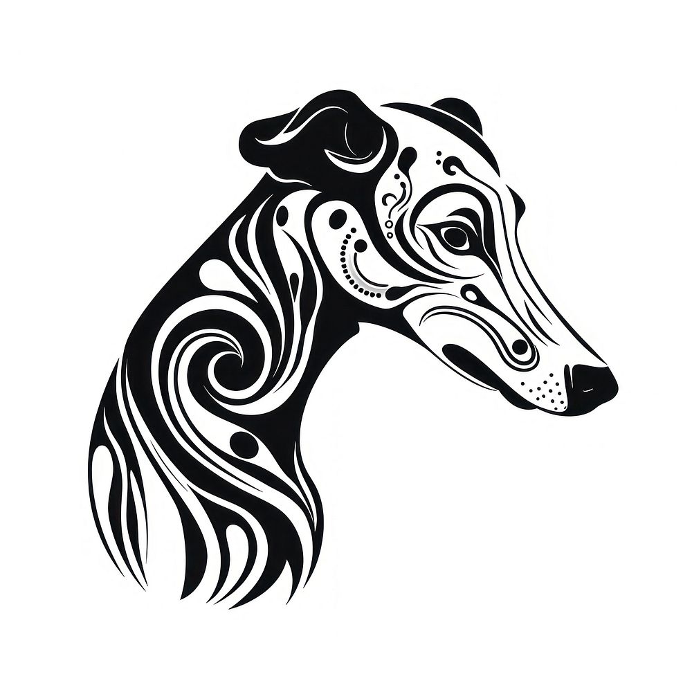Greyhound illustrated stencil drawing. | Free Photo Illustration - rawpixel
