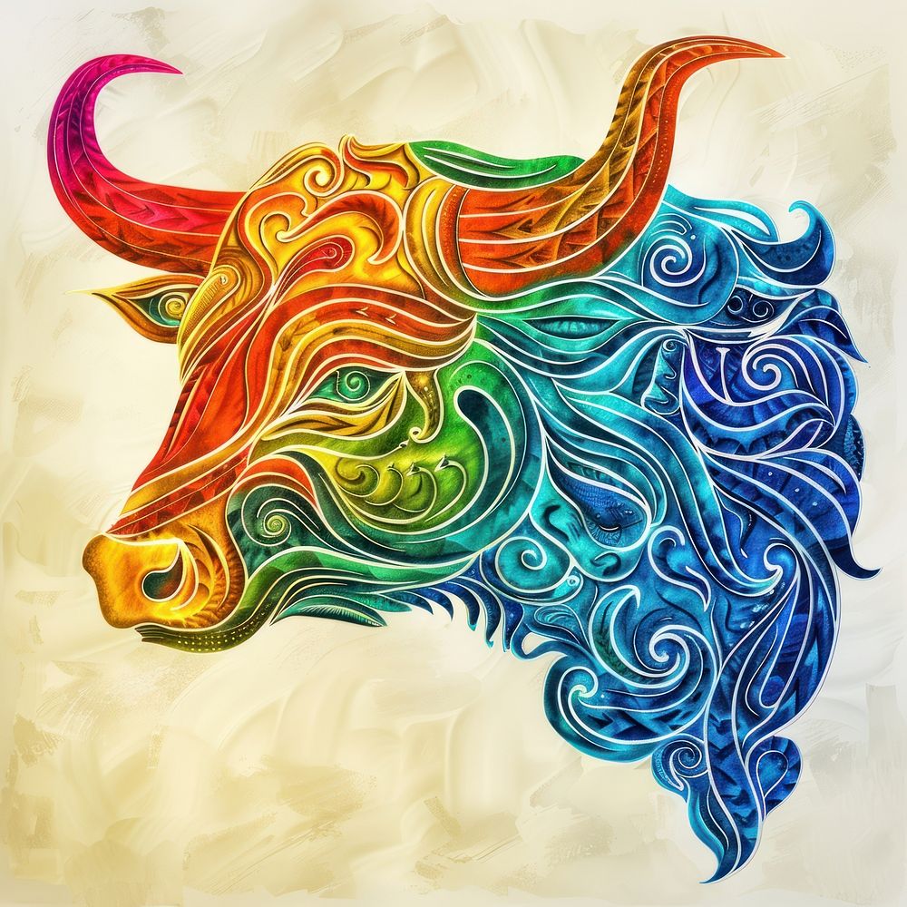 Raging Bull livestock pattern cattle. | Free Photo Illustration - rawpixel