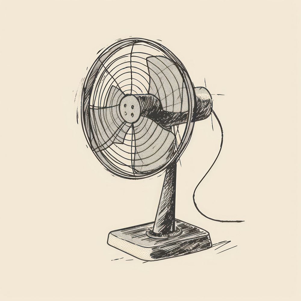 Electric fan sketch electricity technology. | Free Photo Illustration ...