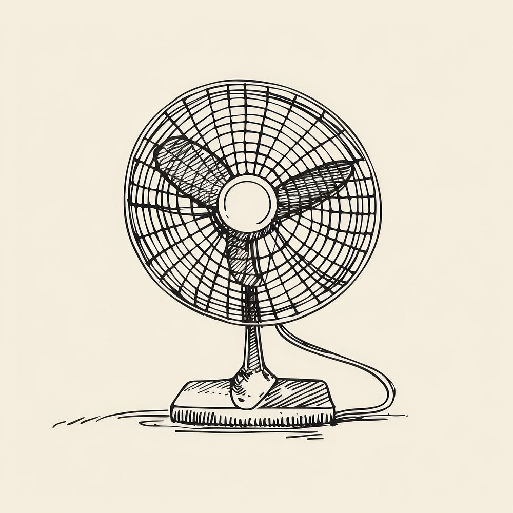 Electric fan sketch line architecture. | Premium Photo Illustration ...