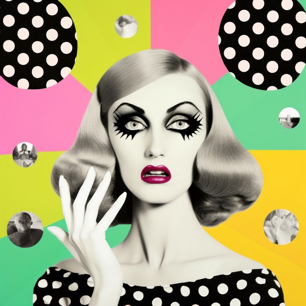 Retro comic illustration drag queen | Free Photo Illustration - rawpixel