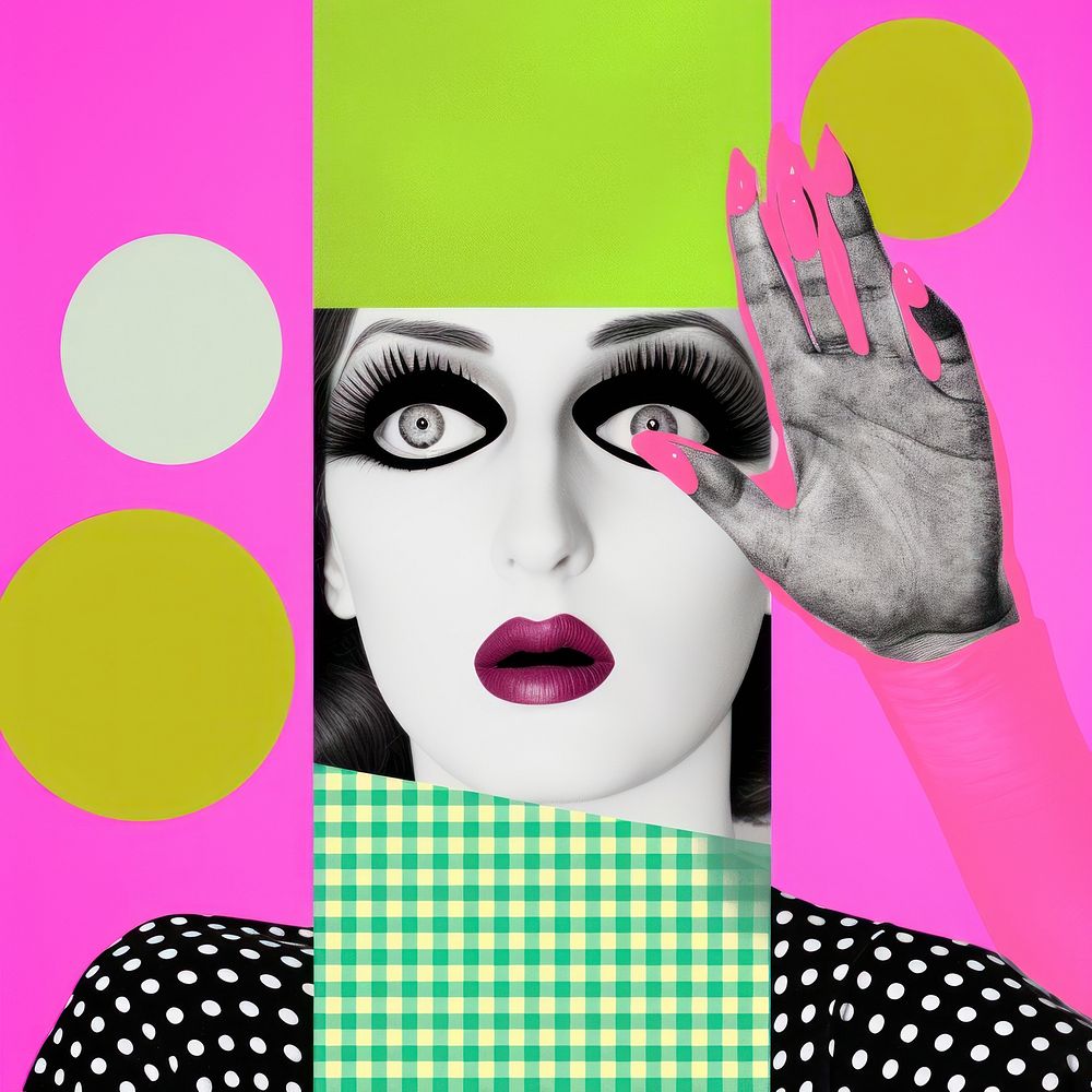 Retro comic illustration drag queen | Free Photo Illustration - rawpixel