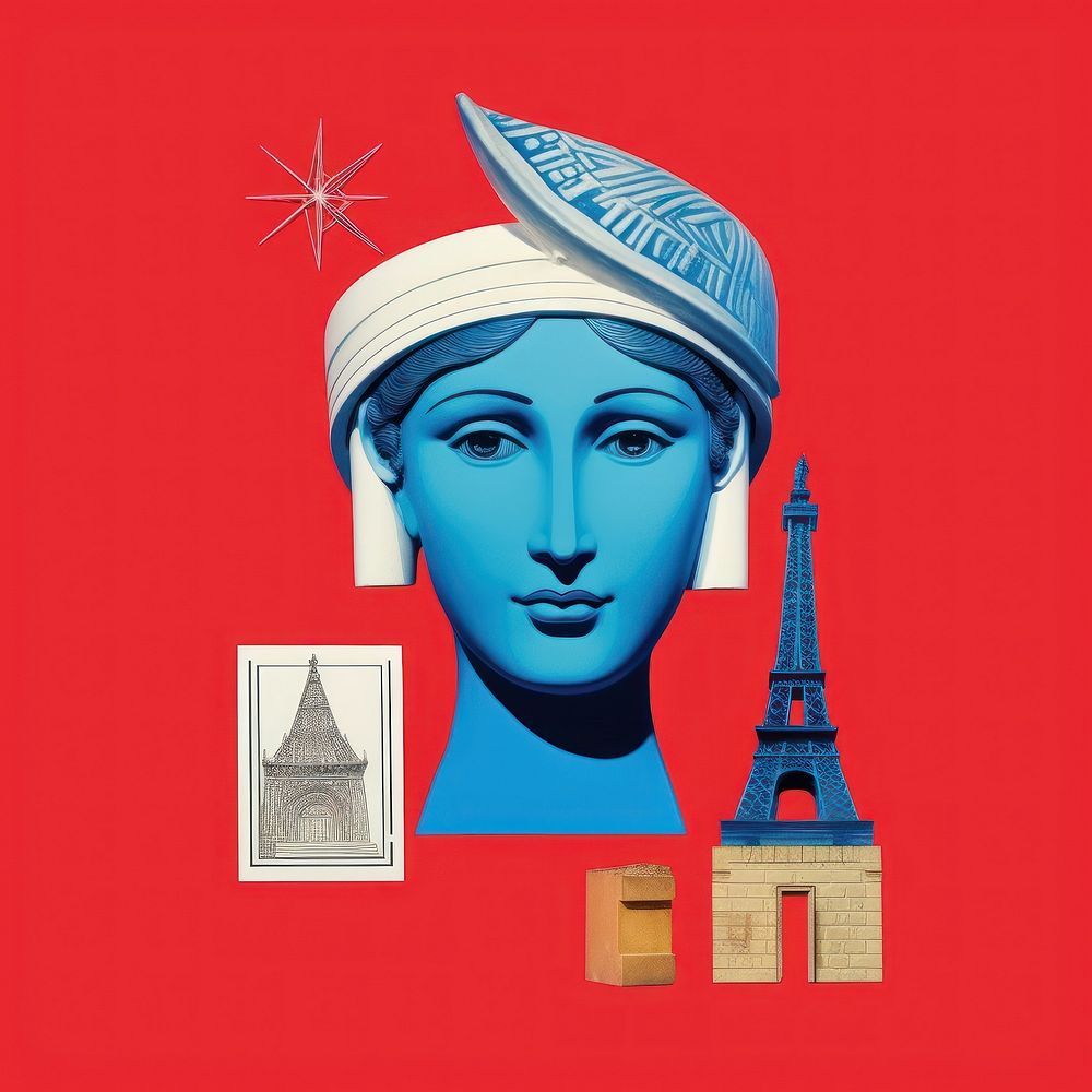 Pop france traditional art collage | Free Photo Illustration - rawpixel