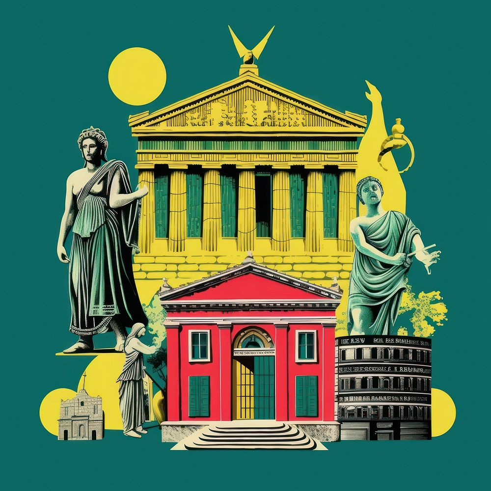 Pop greece traditional art collage | Free Photo Illustration - rawpixel