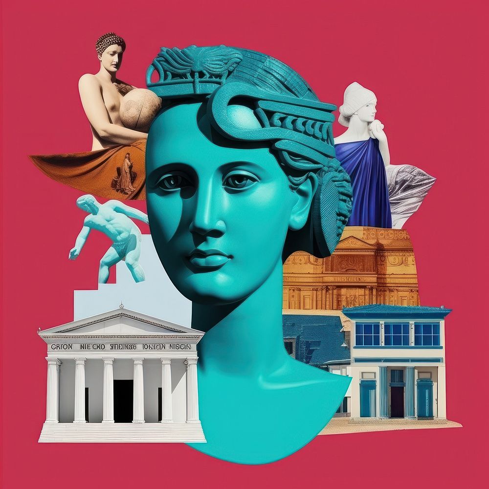 Pop greece traditional art collage | Free Photo Illustration - rawpixel