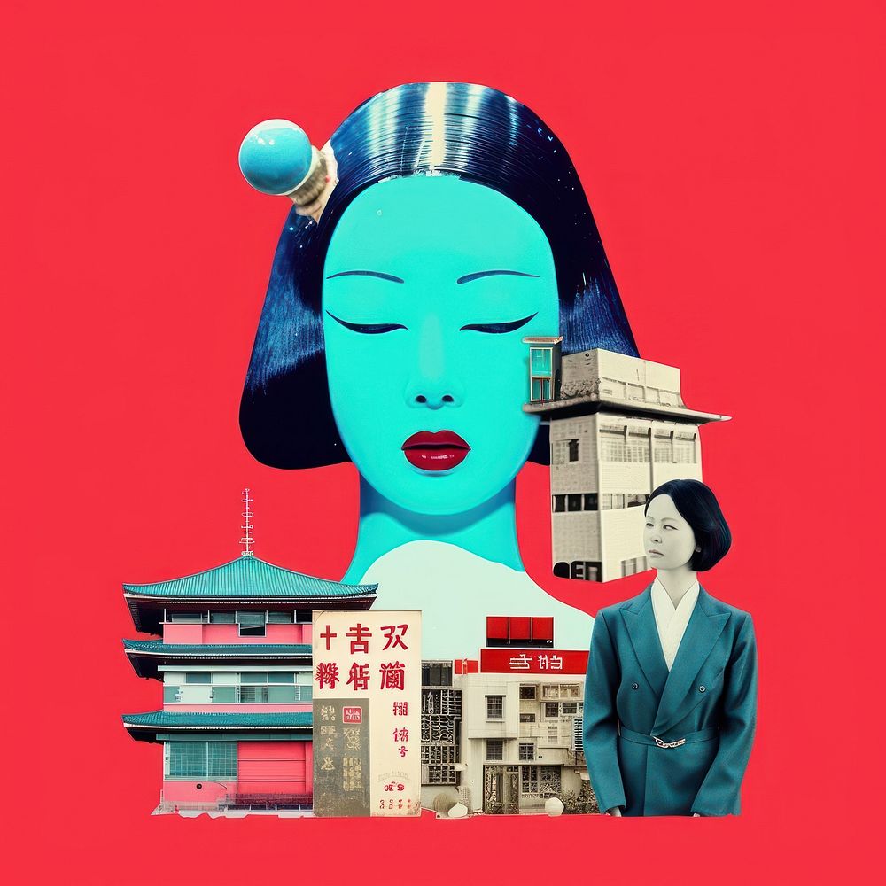 Pop japan traditional art collage | Free Photo Illustration - rawpixel