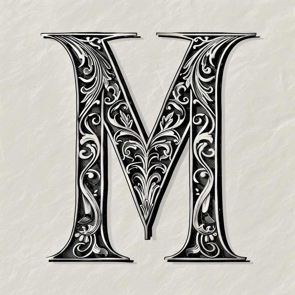 M letter alphabet art weaponry | Free Photo Illustration - rawpixel