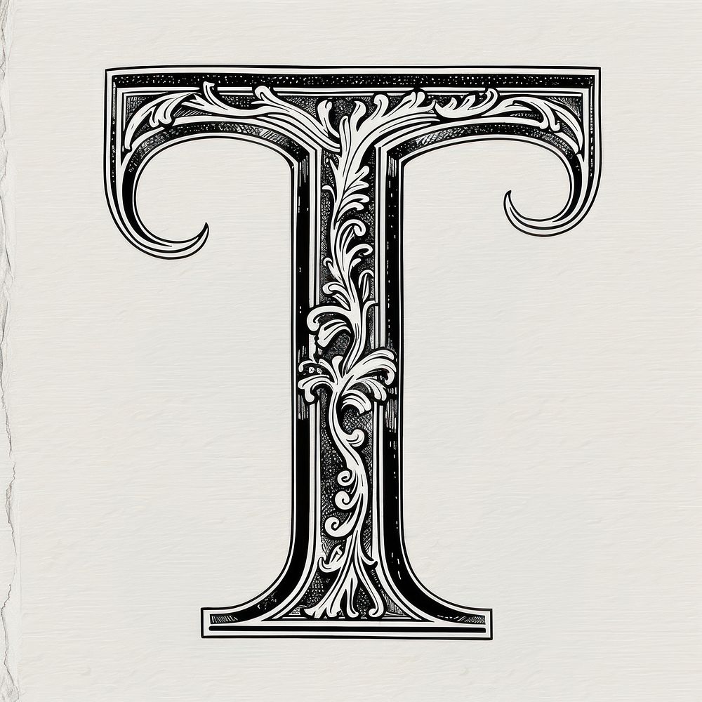 T letter alphabet art illustrated | Free Photo Illustration - rawpixel