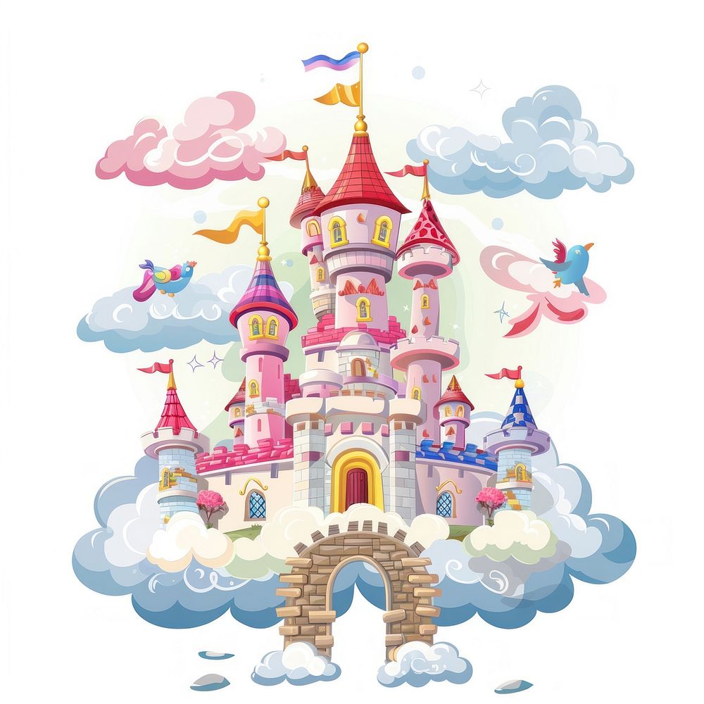 Cartoon princess castle architecture building | Free Photo Illustration ...