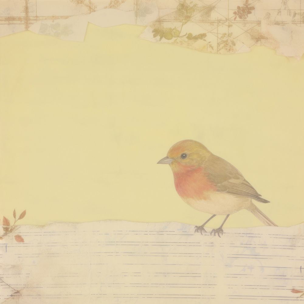 Cute bird ripped paper painting | Free Photo Illustration - rawpixel