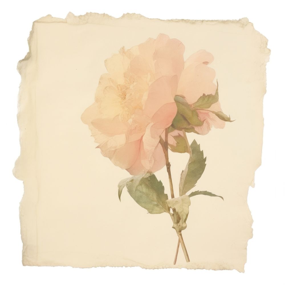 Full bloom botanical ripped paper | Premium Photo Illustration - rawpixel