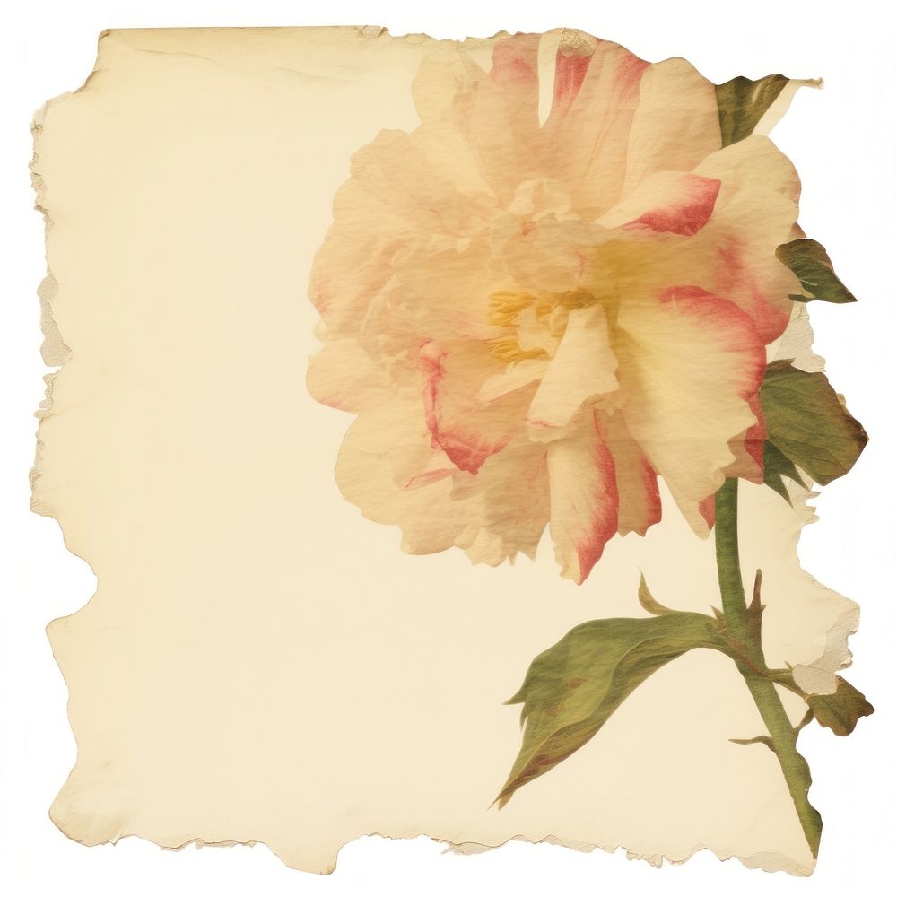 Full bloom botanical ripped paper | Premium Photo Illustration - rawpixel