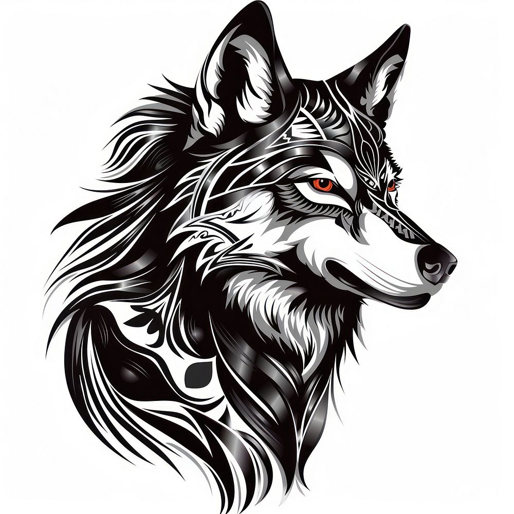 Wolf illustrated drawing animal. | Free Photo Illustration - rawpixel