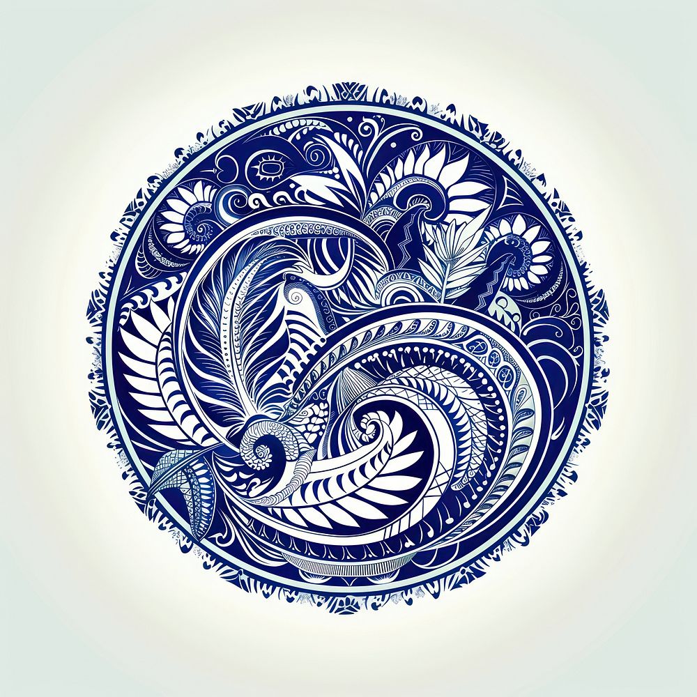 Maori pattern porcelain graphics. | Free Photo Illustration - rawpixel