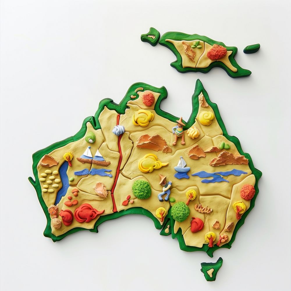 Australia map plasticine food representation | Premium Photo ...