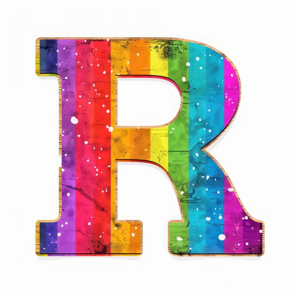 Rainbow alphabet R pattern number | Free Photo Illustration - rawpixel