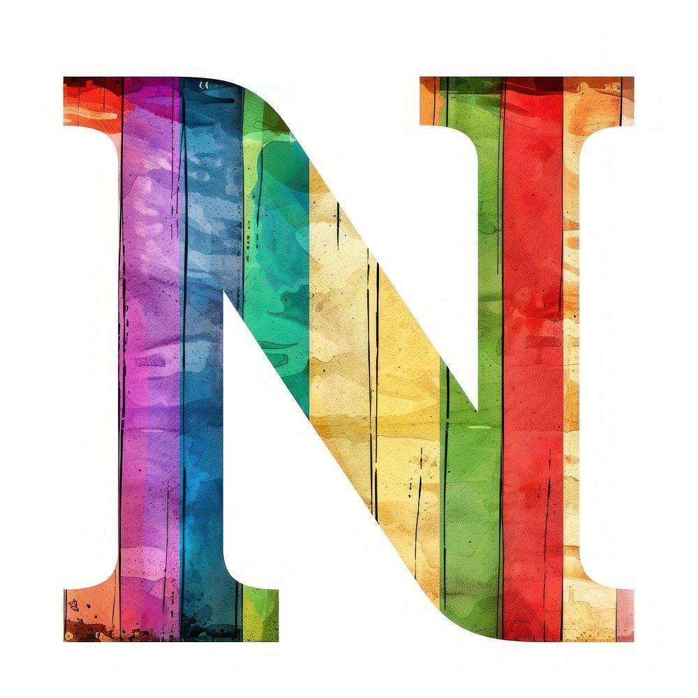 Rainbow alphabet N pattern font | Premium Photo Illustration - rawpixel
