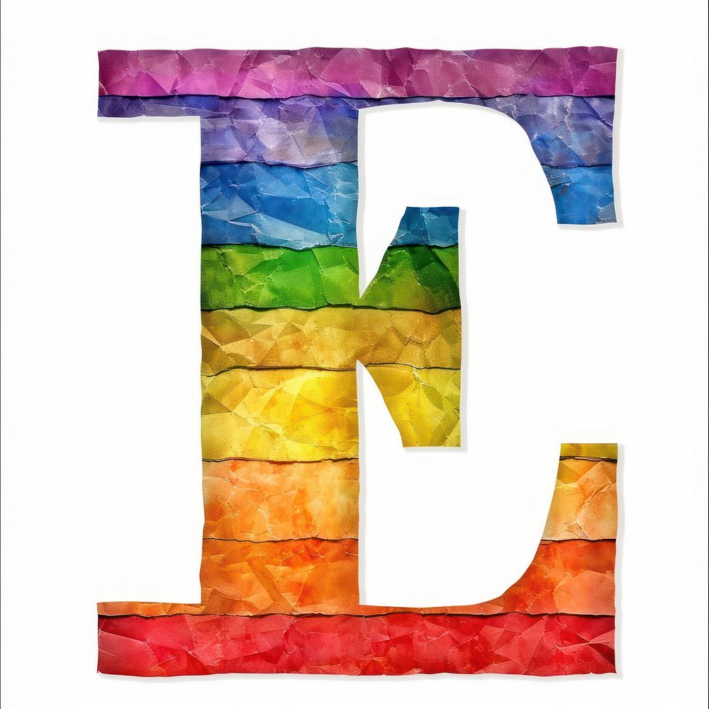 Rainbow alphabet E pattern font | Premium Photo Illustration - rawpixel