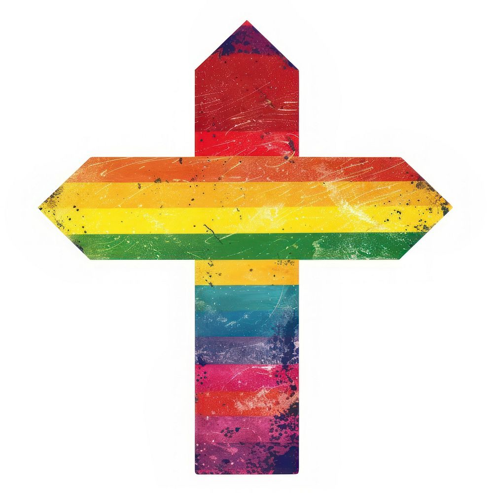 Rainbow direction sign symbol cross | Premium Photo Illustration - rawpixel