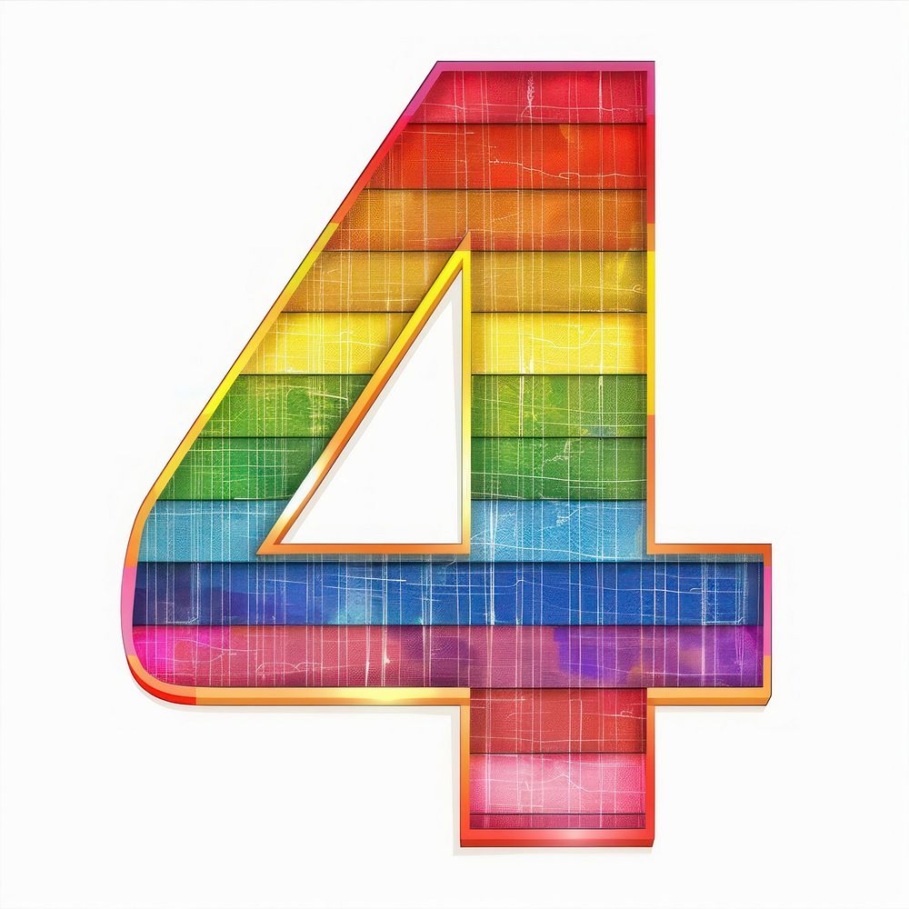 Rainbow number 4 pattern symbol | Premium Photo Illustration - rawpixel