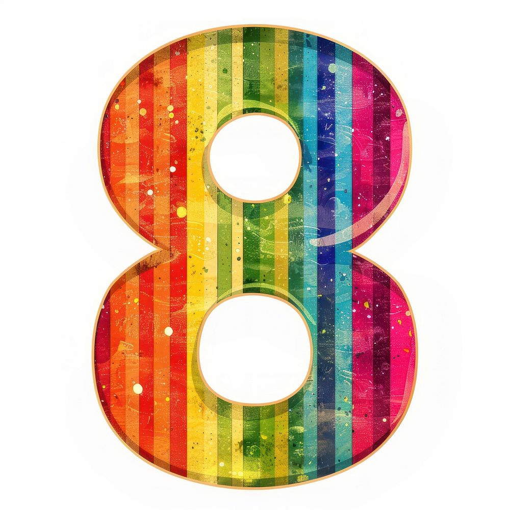 Rainbow number 8 ampersand alphabet | Free Photo Illustration - rawpixel