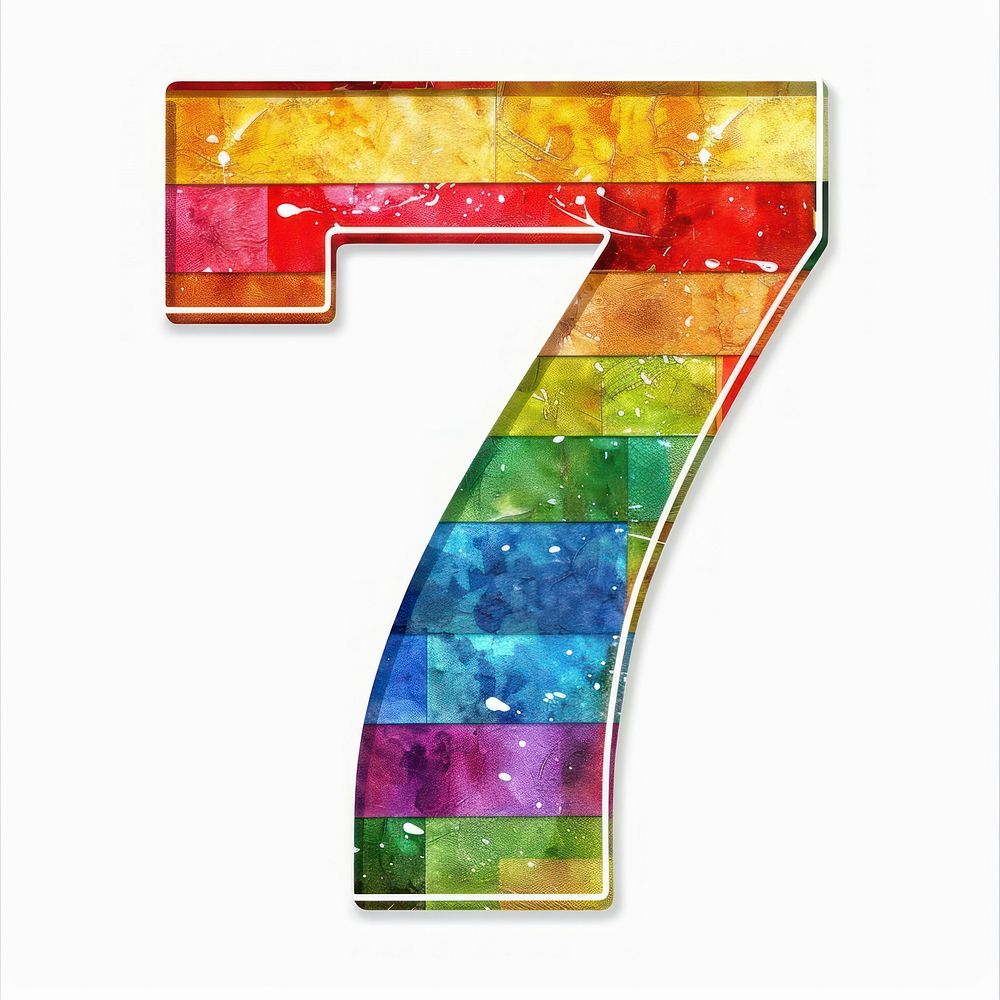 Rainbow number 7 weaponry symbol | Free Photo Illustration - rawpixel