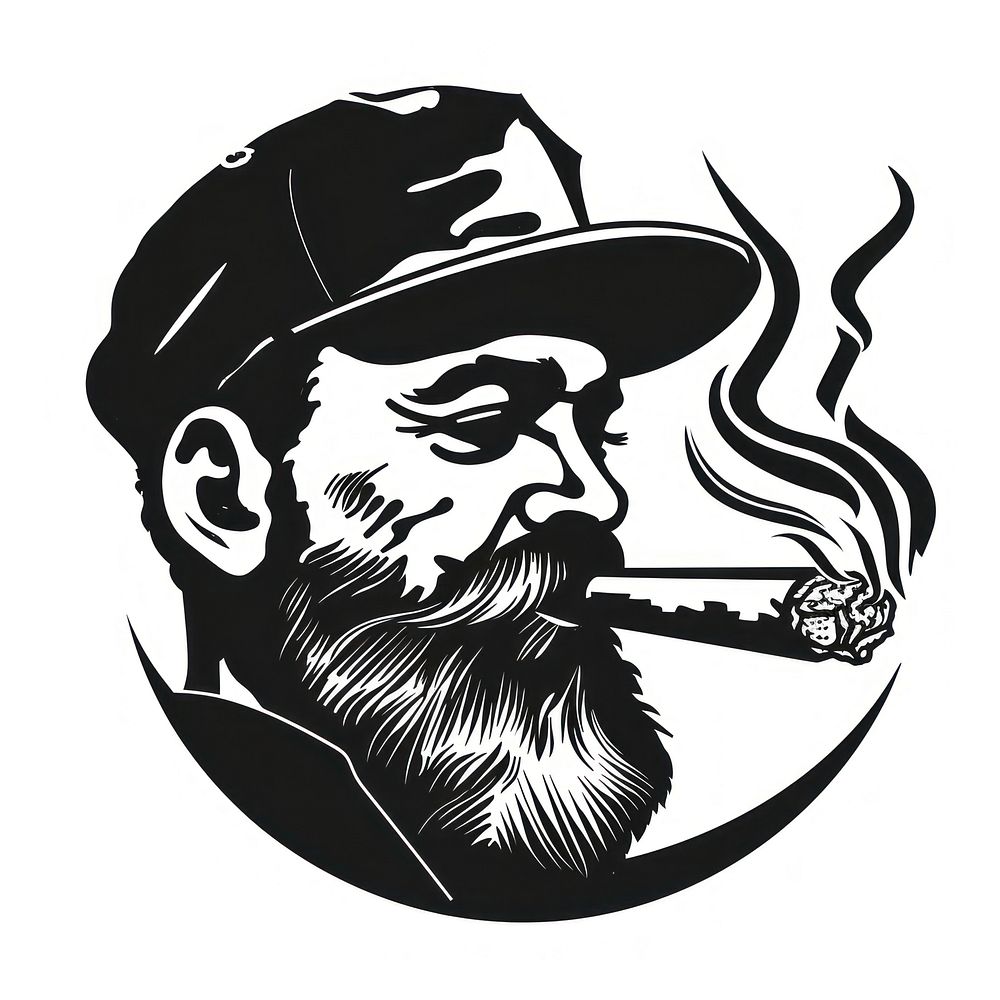 Havana smoking cigar drawing black | Premium Photo Illustration - rawpixel