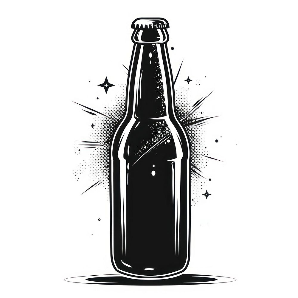 Beer bottle drink black. | Free Photo Illustration - rawpixel