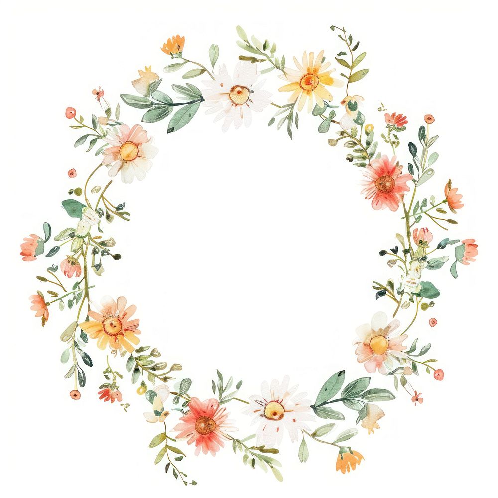 Pattern circle wreath plant. | Premium Photo Illustration - rawpixel