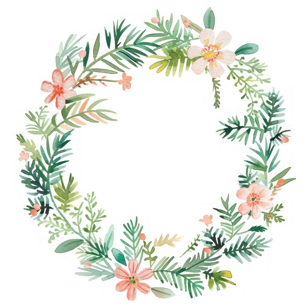 Pattern wreath circle flower. | Free Photo Illustration - rawpixel