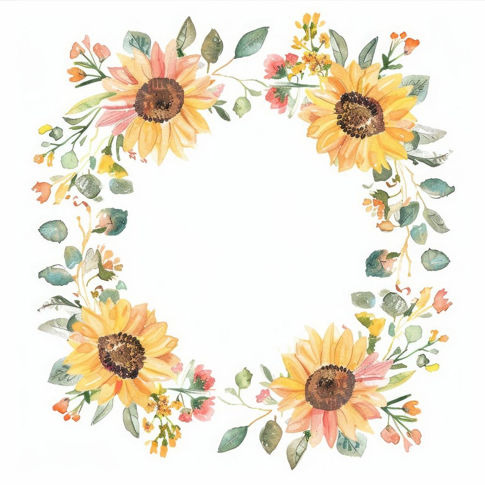 Sunflower pattern backgrounds circle. | Free Photo Illustration - rawpixel