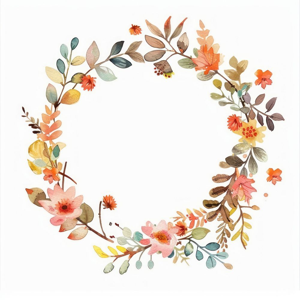Autumn leaf circle border pattern | Premium Photo Illustration - rawpixel