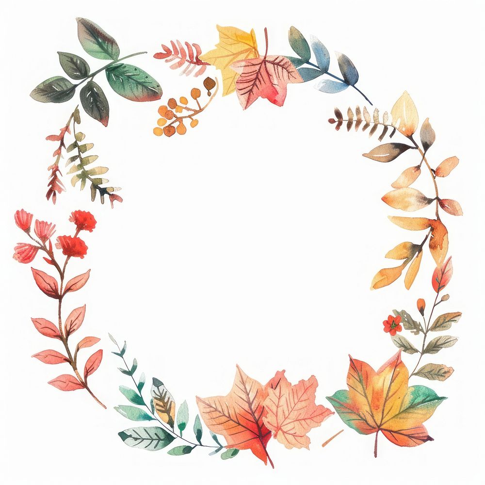 Autumn leaf border pattern wreath | Premium Photo Illustration - rawpixel