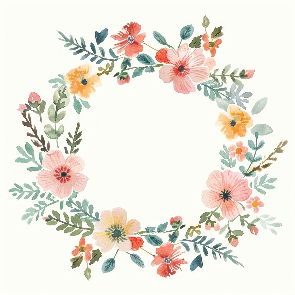 Flower circle border pattern wreath | Premium Photo Illustration - rawpixel