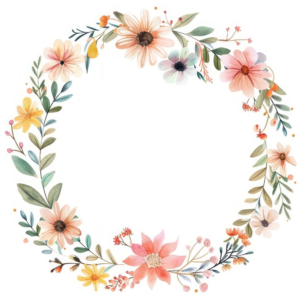 Flower daisy circle border pattern | Premium Photo Illustration - rawpixel