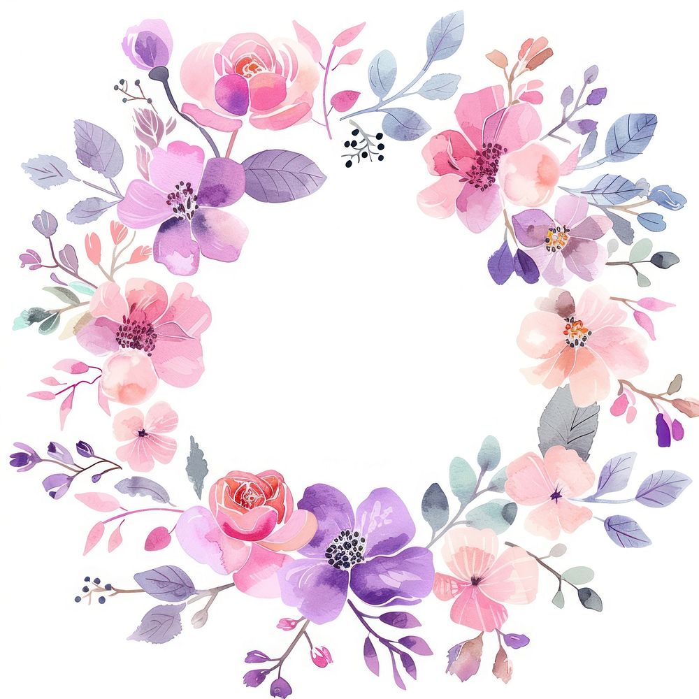 Purple rose circle border pattern | Premium Photo Illustration - rawpixel