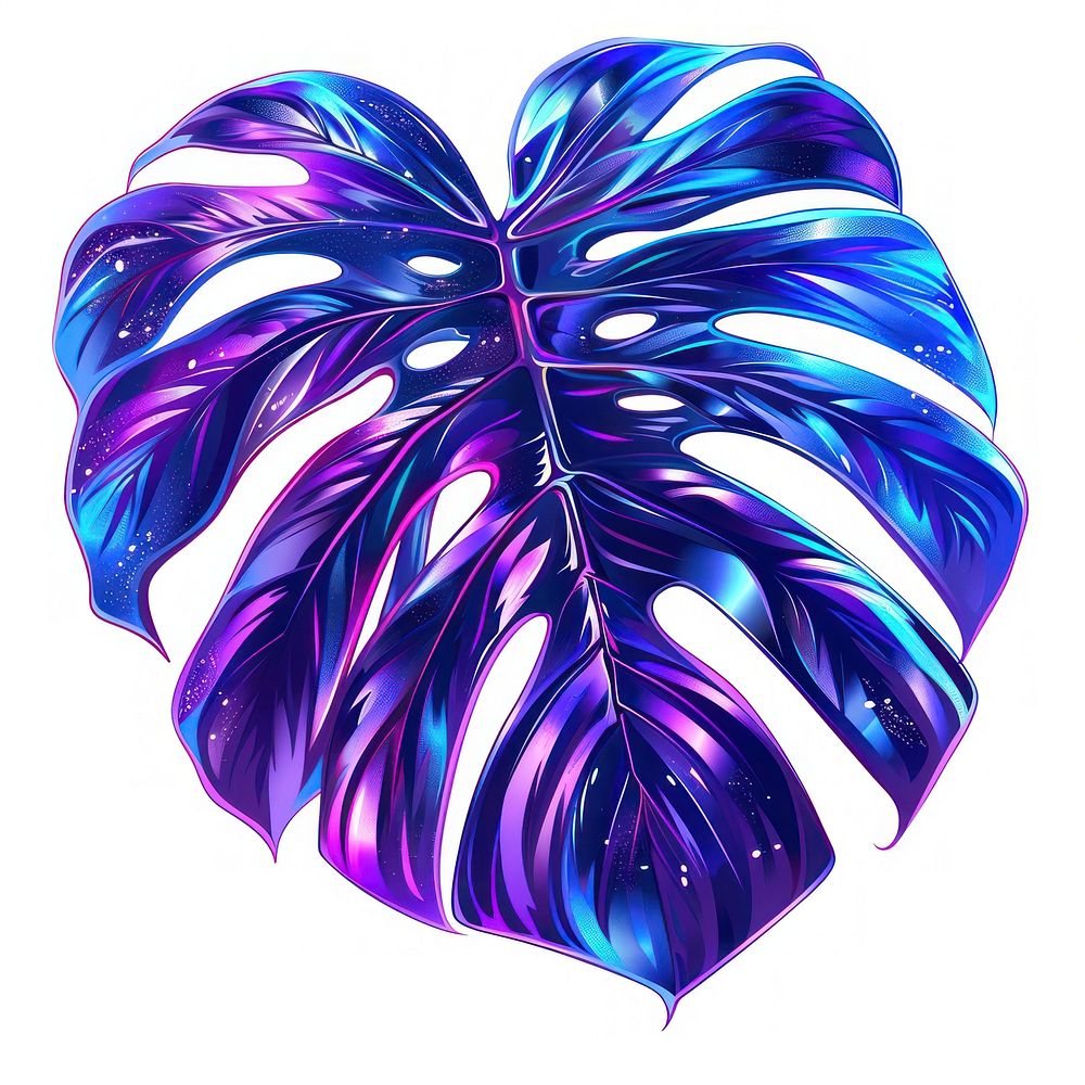Monstera leaf purple violet petal. | Free Photo Illustration - rawpixel
