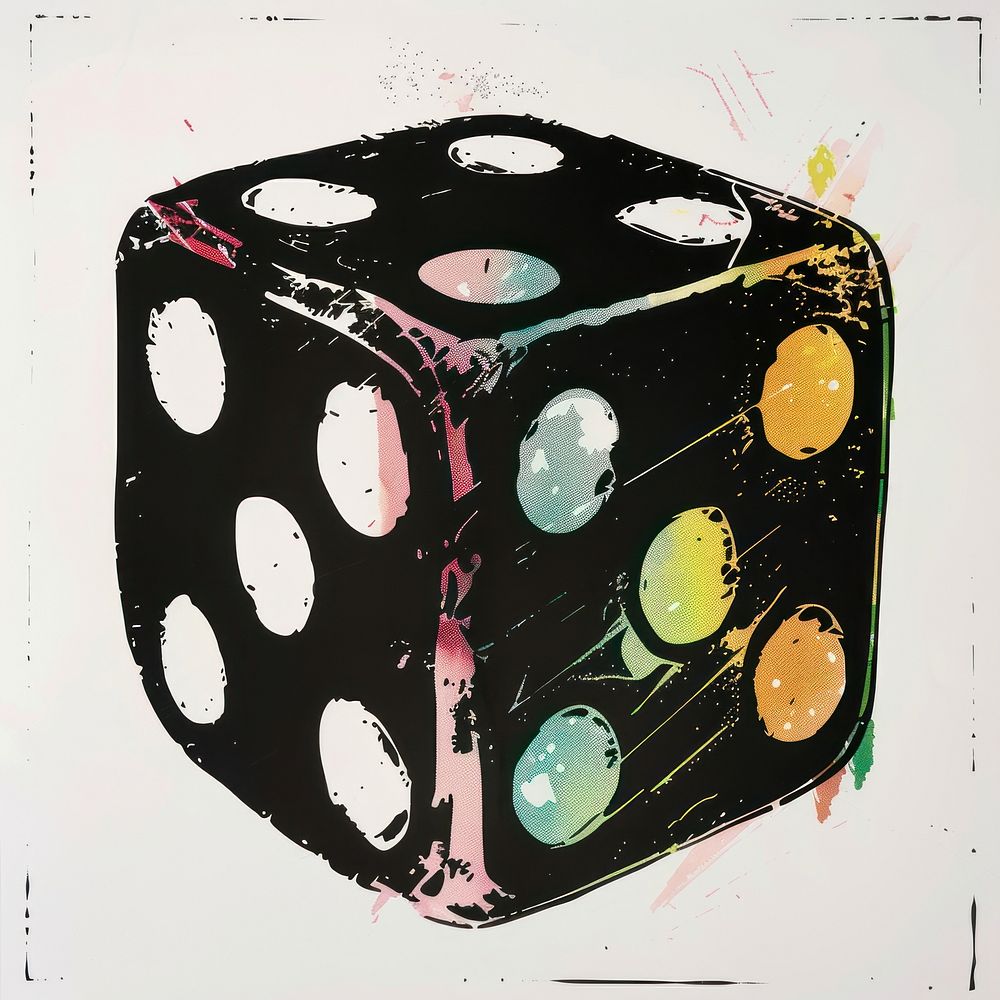 Silkscreen quince dice game art | Free Photo Illustration - rawpixel