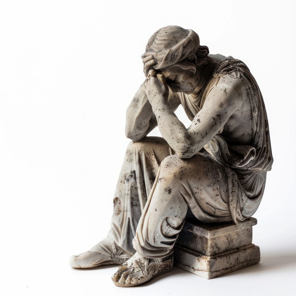 Greek statue holding sad sculpture | Premium Photo - rawpixel