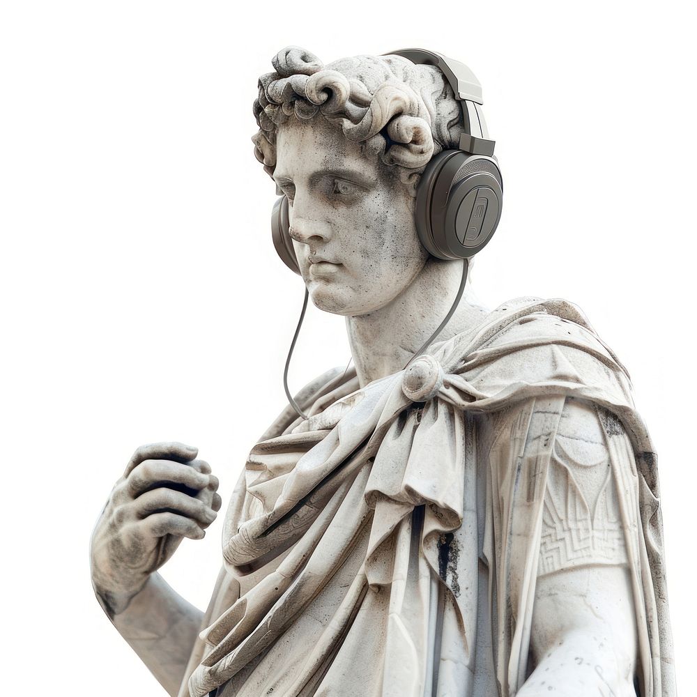Greek statue holding wearing headphone | Premium Photo - rawpixel