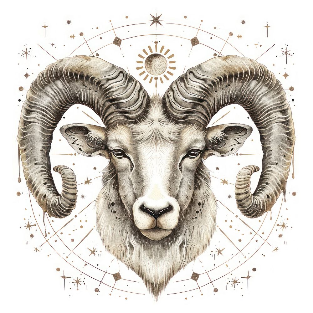 Aries star line illustrated livestock | Free Photo Illustration - rawpixel