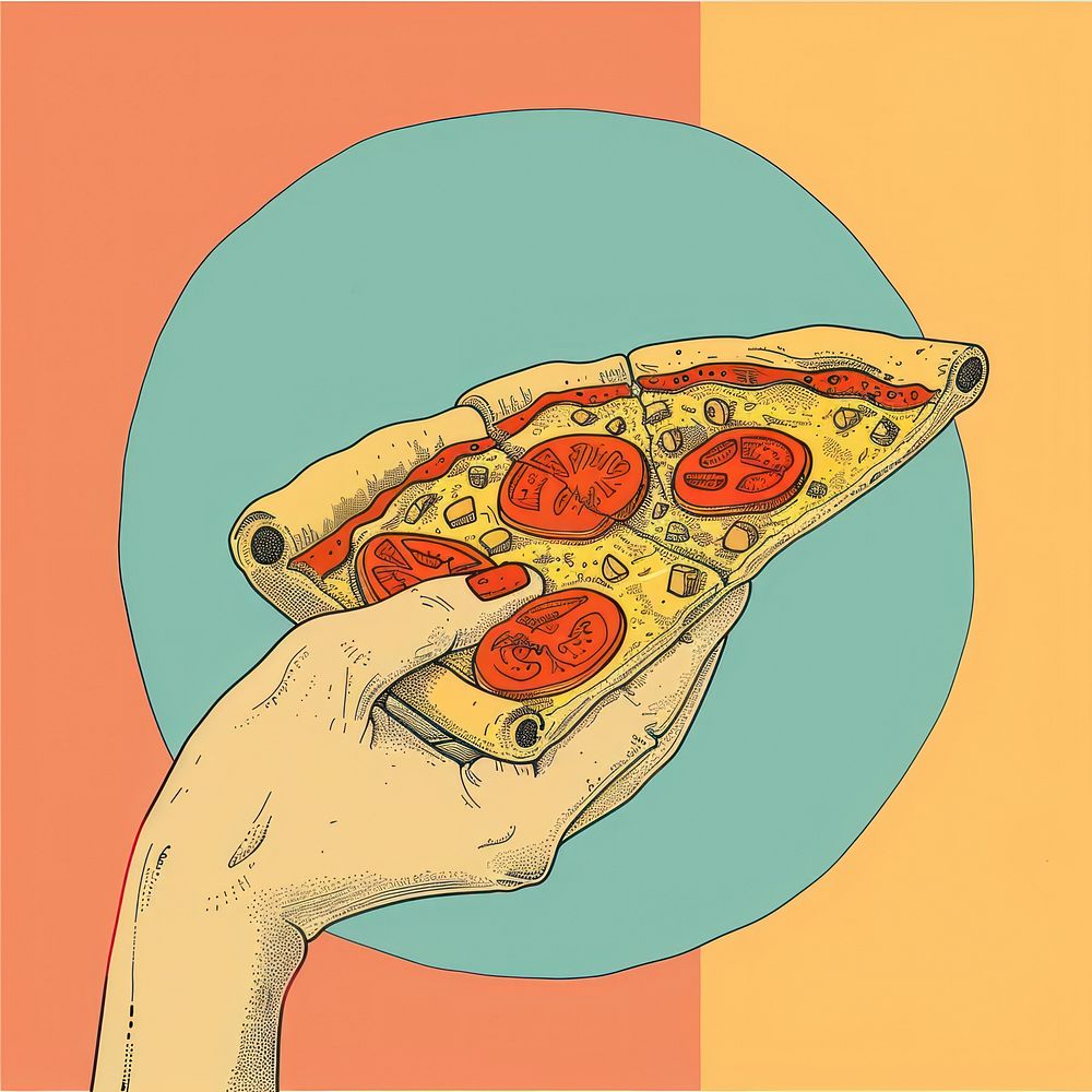 Person holding pizza human art. | Free Photo Illustration - rawpixel