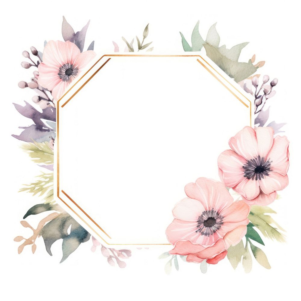 Floral frame pattern flower plant. | Premium Photo Illustration - rawpixel