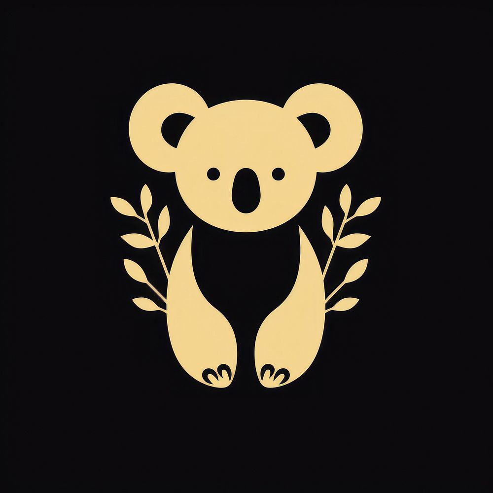 Golden Koala stencil animal symbol. | Free Photo Illustration - rawpixel